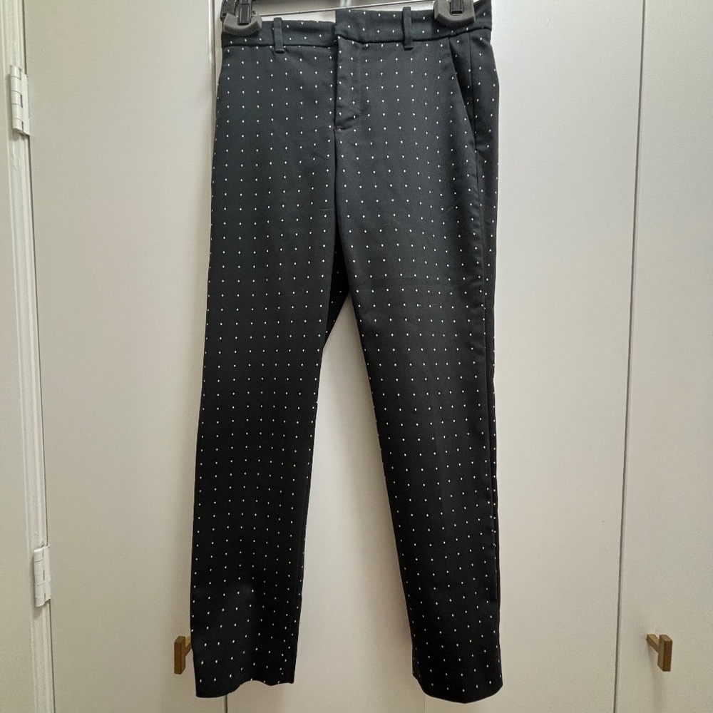 Zara Woman Black/White Jacquard Pattern Slacks Size Xs - Gem